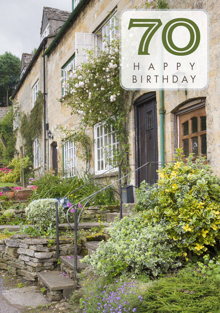 Age 70 Card - Row of Cottages – Leonard Smith